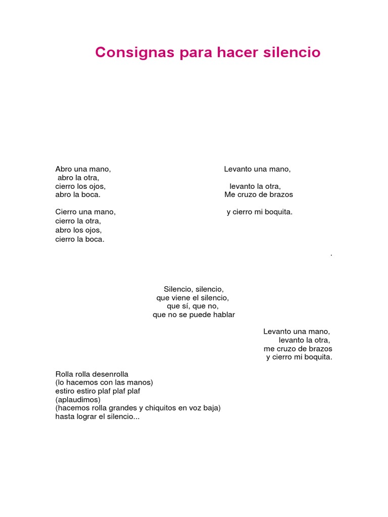 Consignas para Hacer Silencio | PDF | Naturaleza