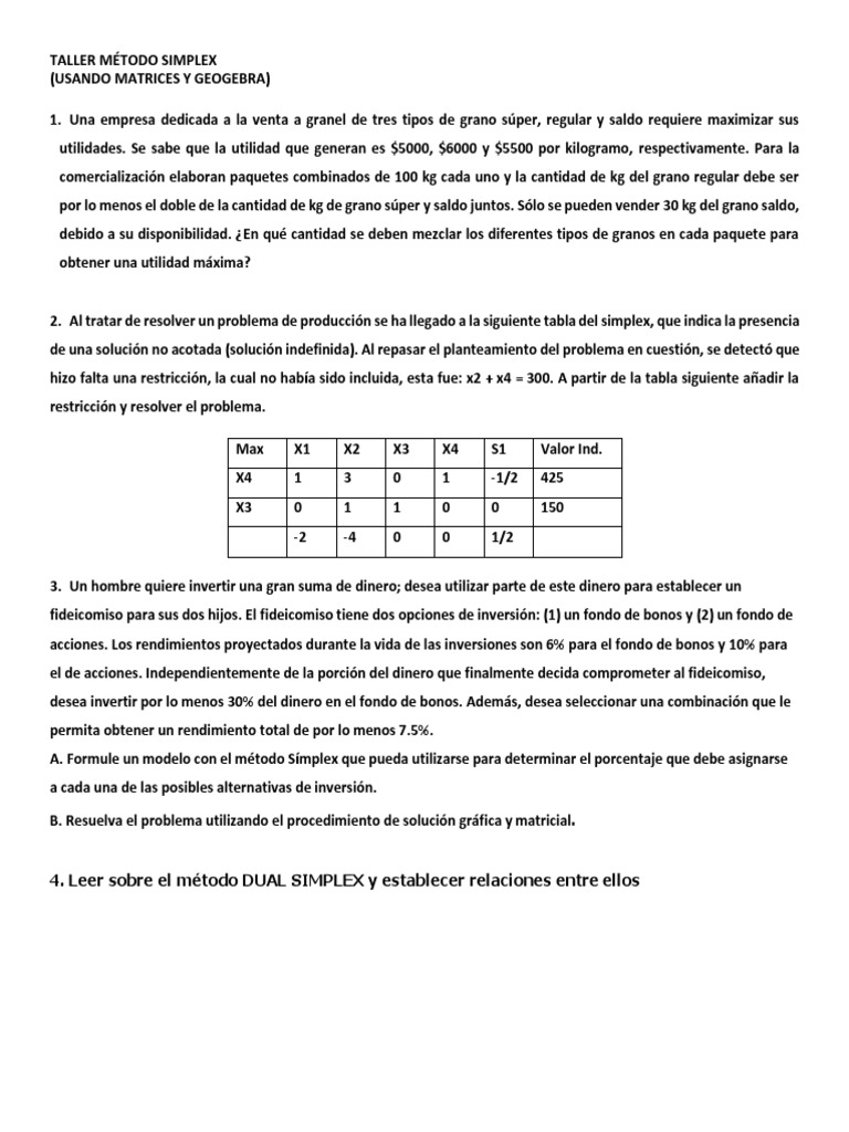 Taller SÍMPLEX | PDF