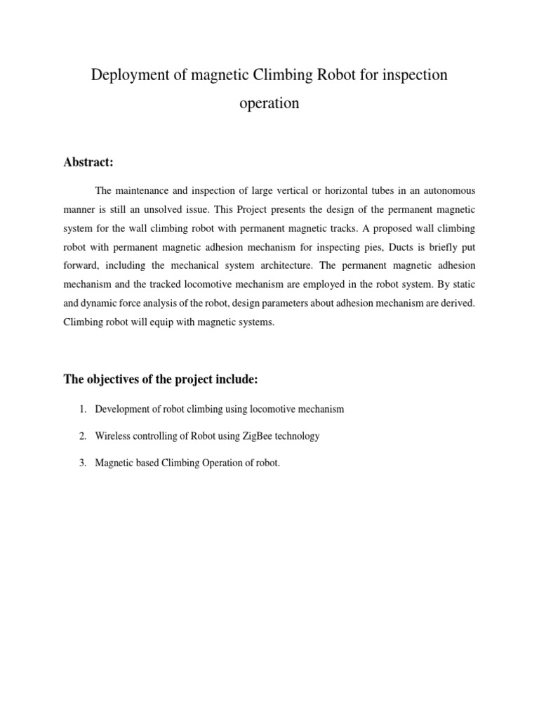 Design and Manufacturing of Magnetic Climbing Robot | PDF | Locomotives ...