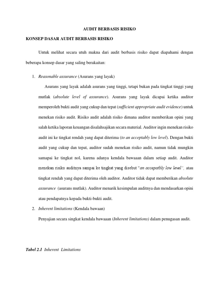Audit Berbasis Risiko: Konsep dan Manfaat | PDF | Pengelolaan Keuangan ...