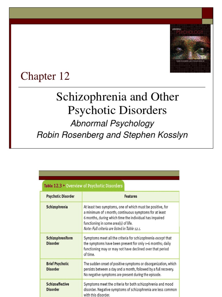 Schizophrenia and Other Psychotic Disorders: Abnormal Psychology Robin ...