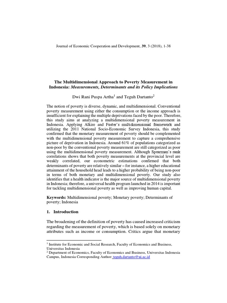 The Multidimensional Approach PDF | PDF | Human Development Index | Poverty