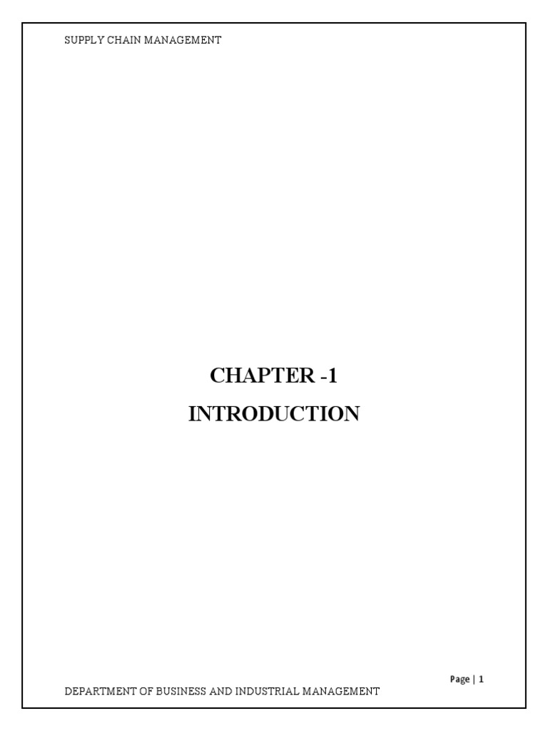 Chapter - 1: Supply Chain Management | PDF | Supply Chain | Supply Chain Management