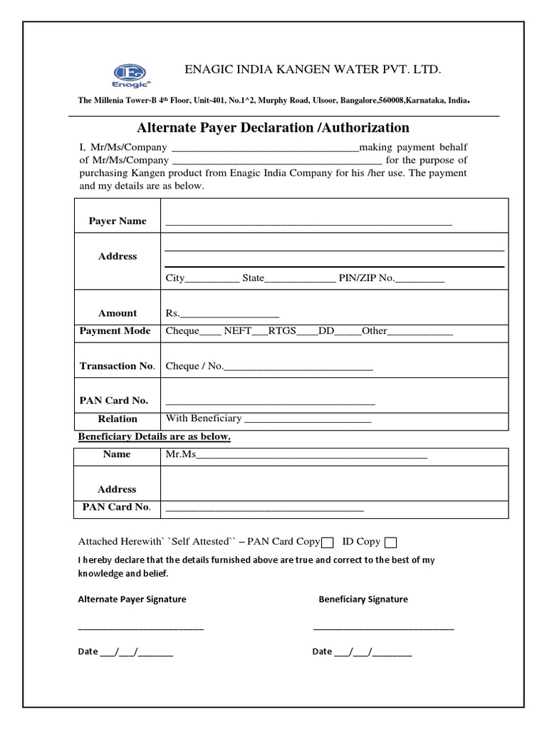 Alternate Payer Form | PDF