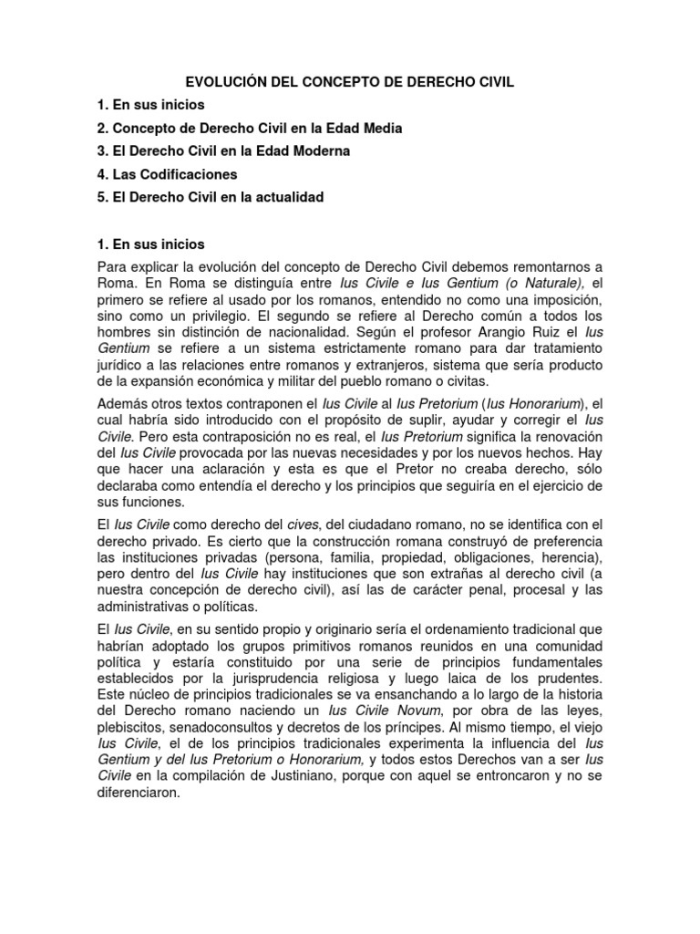 Evolucion Del Derecho Civil | PDF | Edades medias | Principios éticos