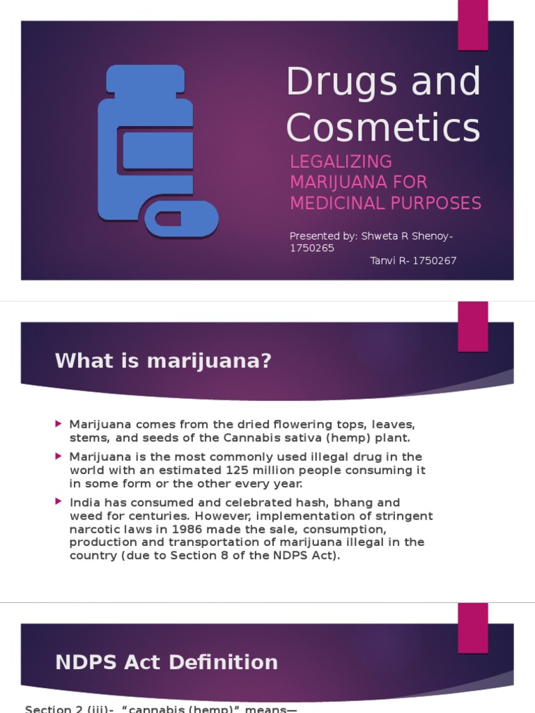 Drugs and Cosmetics (Ndps Act) | PDF | Cannabis (Drug) | Medical Cannabis
