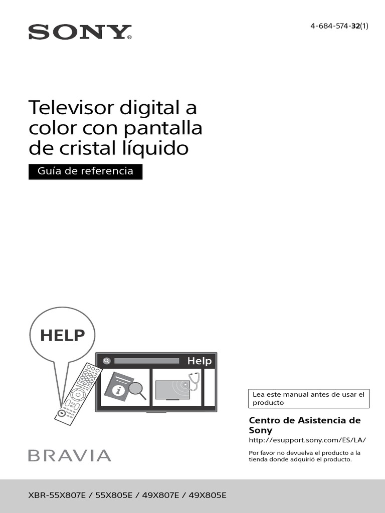 Manual Sony Bravia X807e | Televisión | Hdmi