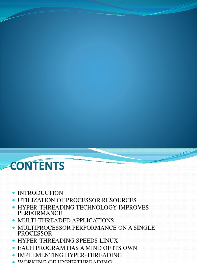 Mech Hyper Threading | PDF | Thread (Computing) | Operating System Technology