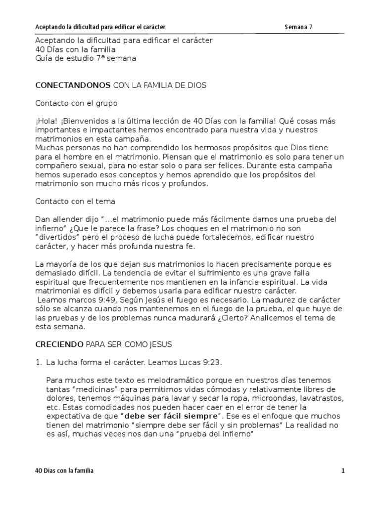 Aceptando La Dificultad para Edificar El Carácter | PDF | Sufrimiento | Fe