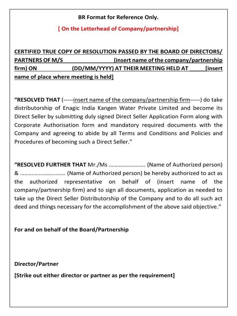 Corporate Authorisation Board Resolution 20180530 | PDF