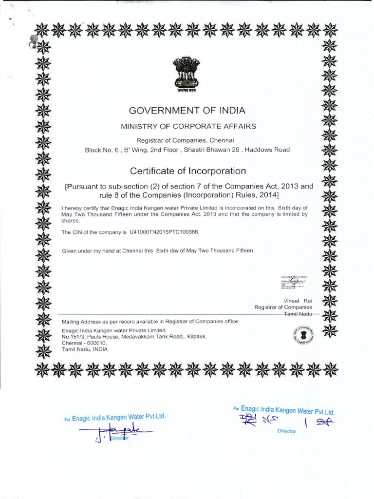 Critificate of Gov | PDF