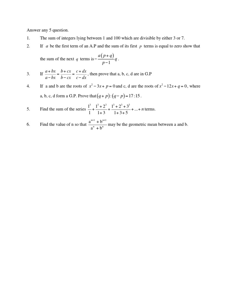 Answer Any 5 Question | PDF