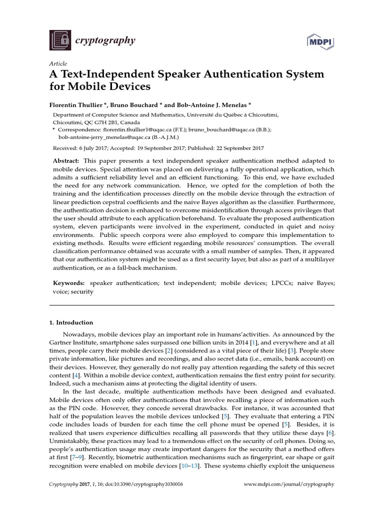 Speaker Authentication | PDF | Authentication | Artificial Neural Network