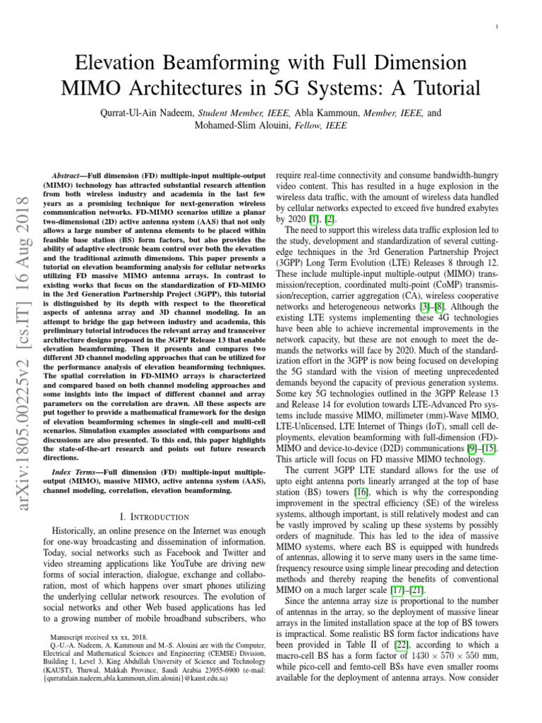 EBF-FD MIMO For 5G-A Tutorial PDF | PDF | Mimo | Antenna (Radio)