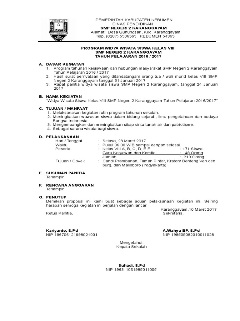 PROPOSAL Widya Wisata | PDF