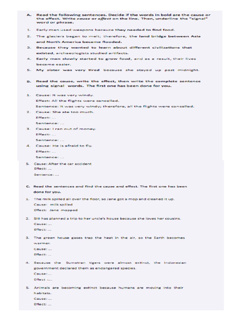 Cause Effect Paket | PDF