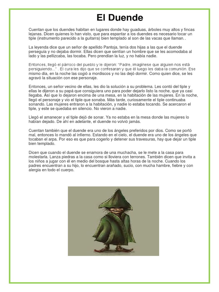 La leyenda del duende en Colombia | PDF
