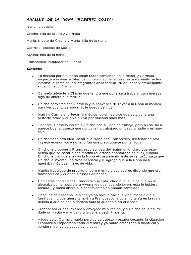Analisis de La Nona | PDF