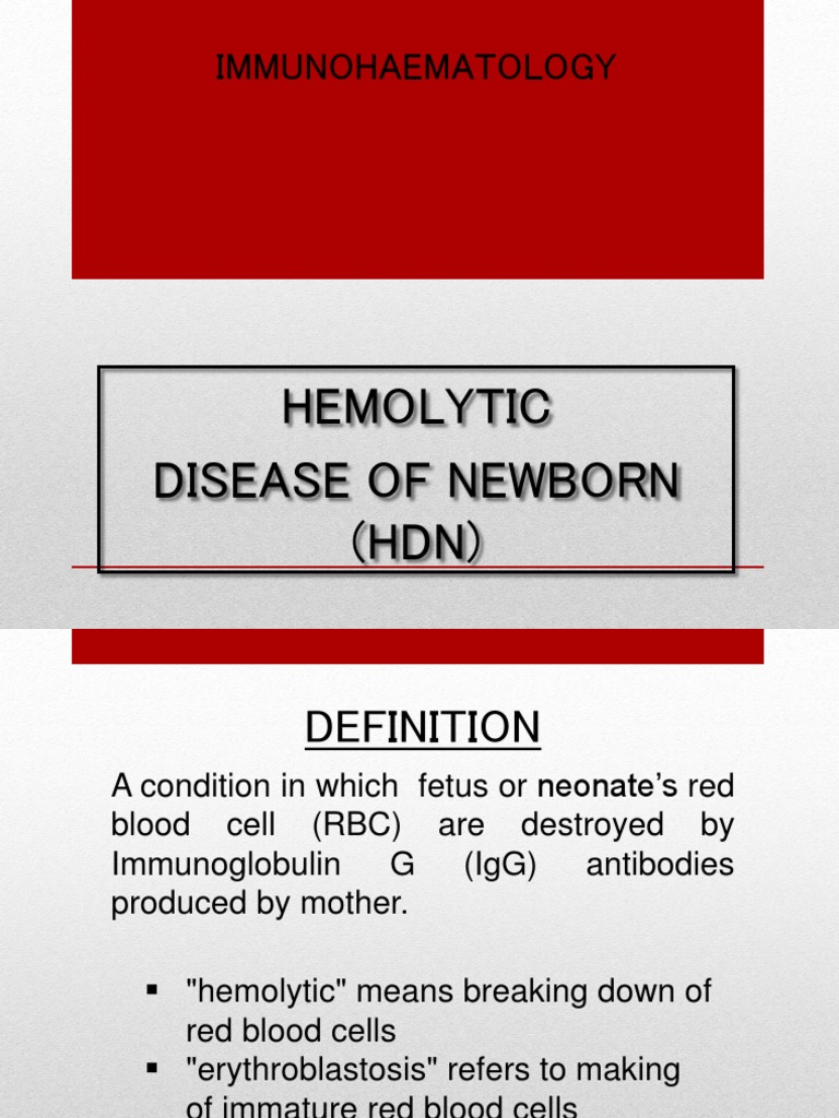Hemolytic Disease of Newborn | PDF | Body Fluids | Serology