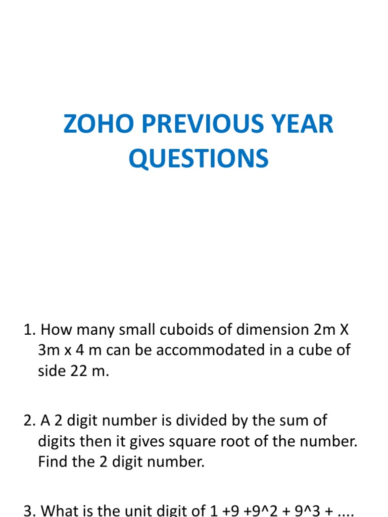 Zoho Aptitude Training | PDF | Speed | Interest