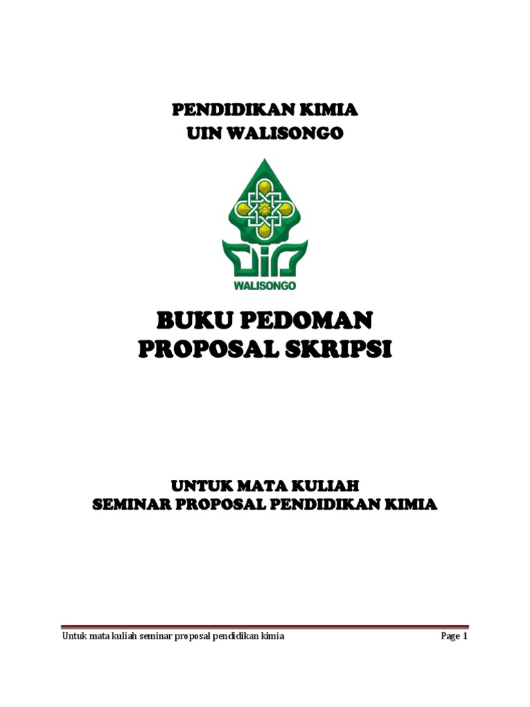 Pedoman Proposal Skripsi Pendidikan Kimia | PDF | Karier & Perkembangan ...