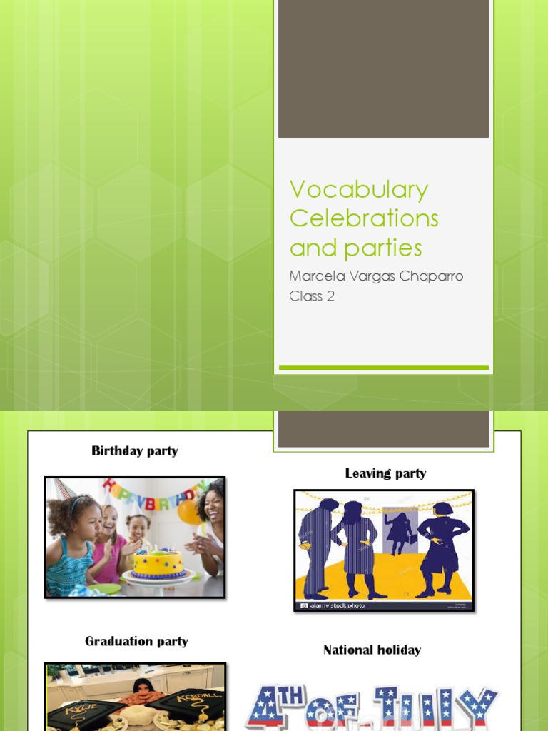 Vocabulary for Celebrations and Parties | PDF