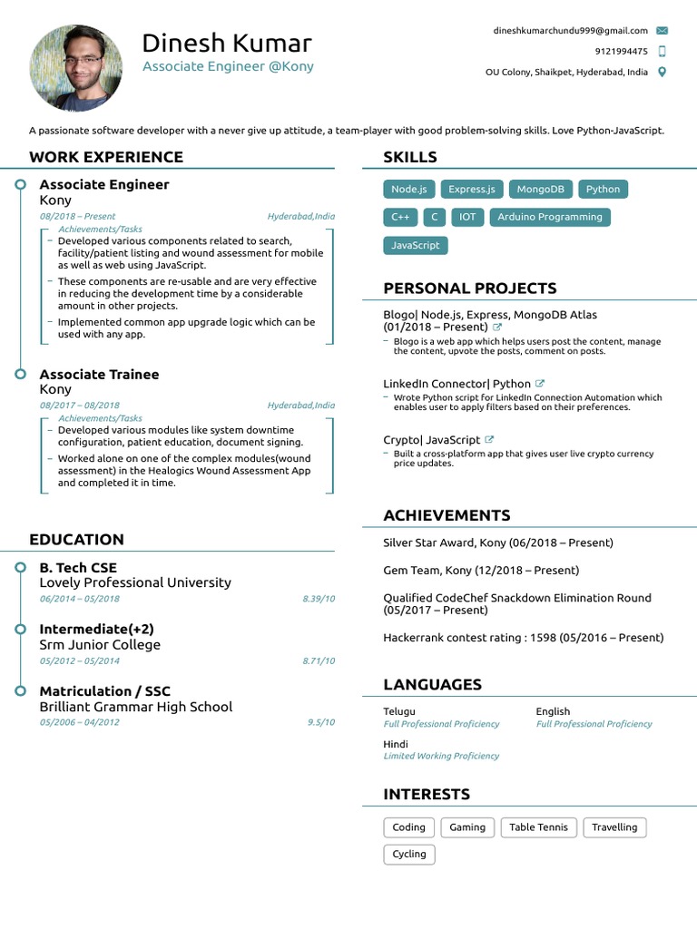 Dinesh Kumar: Work Experience Skills | PDF | Web Application | Java Script