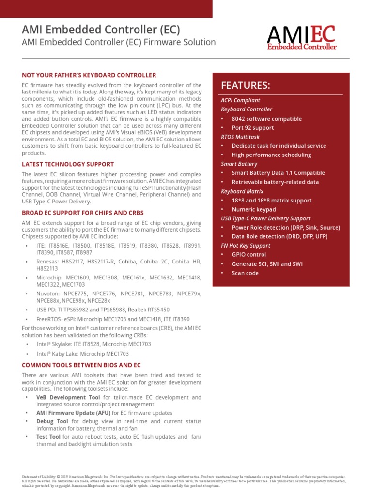 Embedded Controller Data Sheet | Download Free PDF | System Software ...