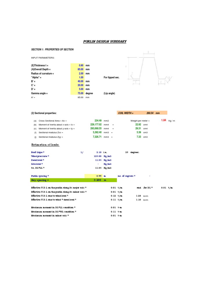 Hat Purlin | Download Free PDF | Bending | Stress (Mechanics)