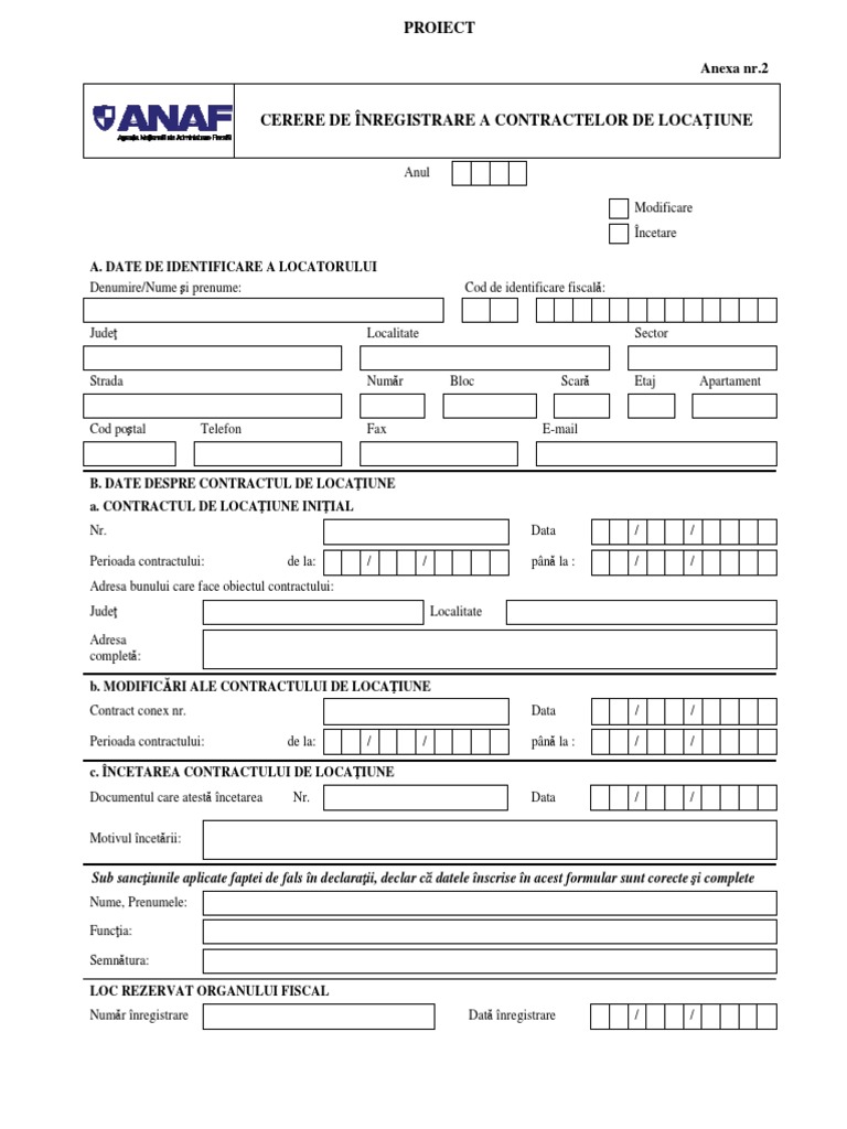 Contract De Locatiune
