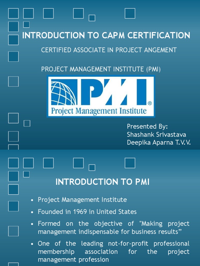 INTRODUCTION TO CAPM CERTIFICATION.pptx | Project Management ...