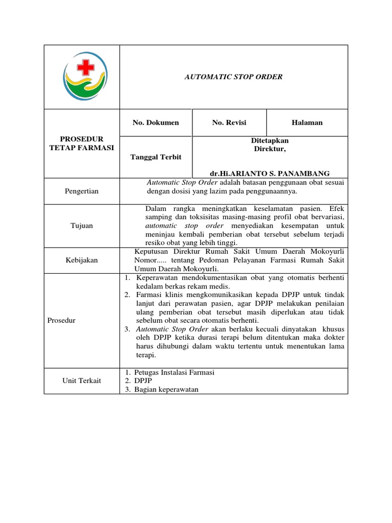 Spo Automatic Stop Order | PDF
