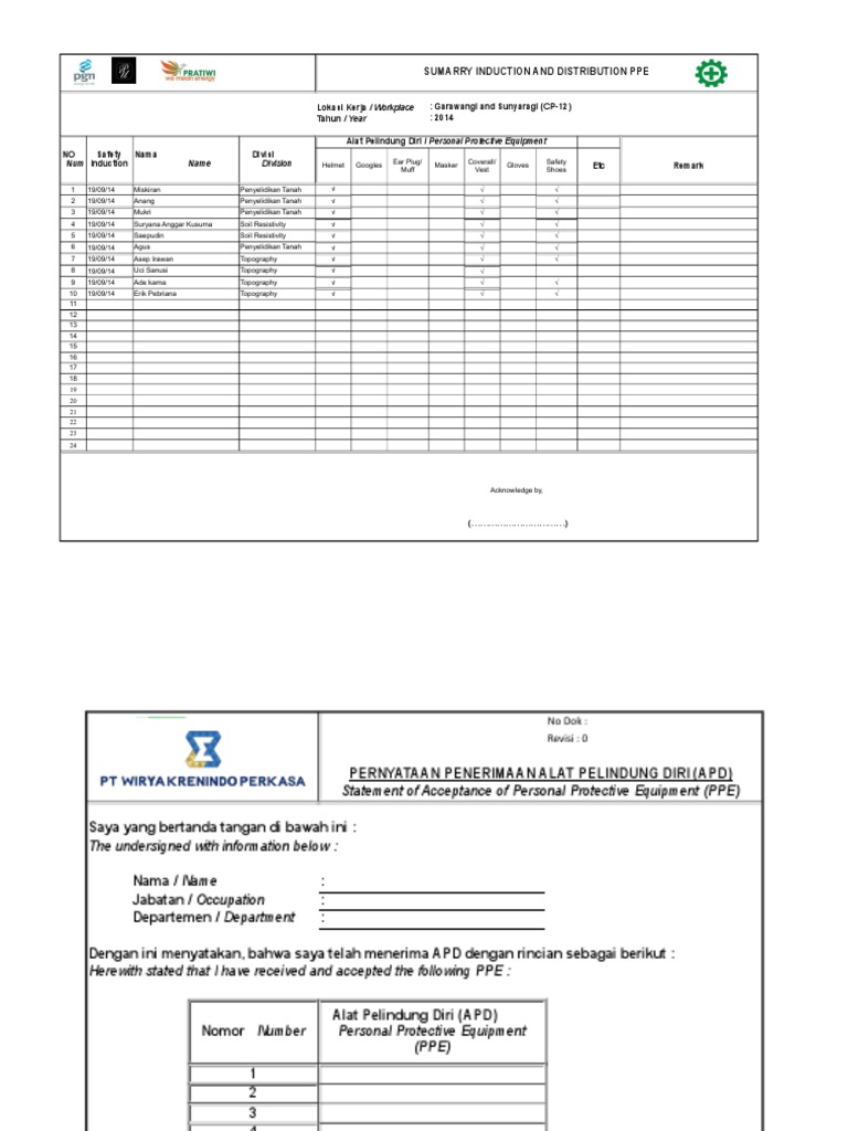 Form Penerimaan APD | PDF