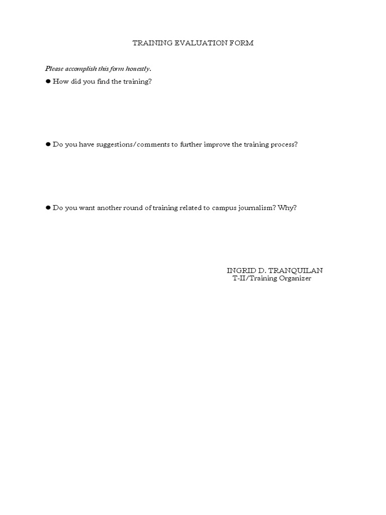 Assessing Training Effectiveness and Sparking Interest in Future ...