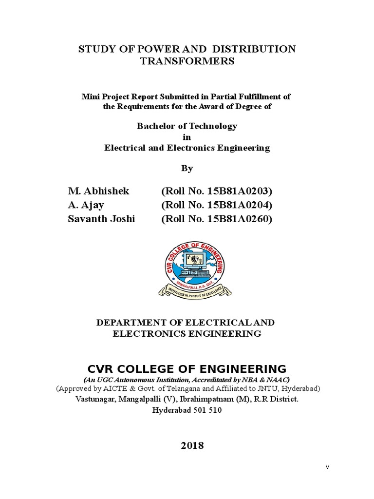 Mini Project Report FINAL1 | PDF | Transformer | Electrical Components