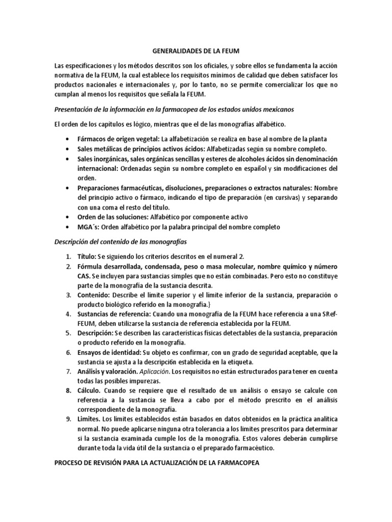 Generalidades de La Feum | PDF | Medicamentos con receta | Farmacia