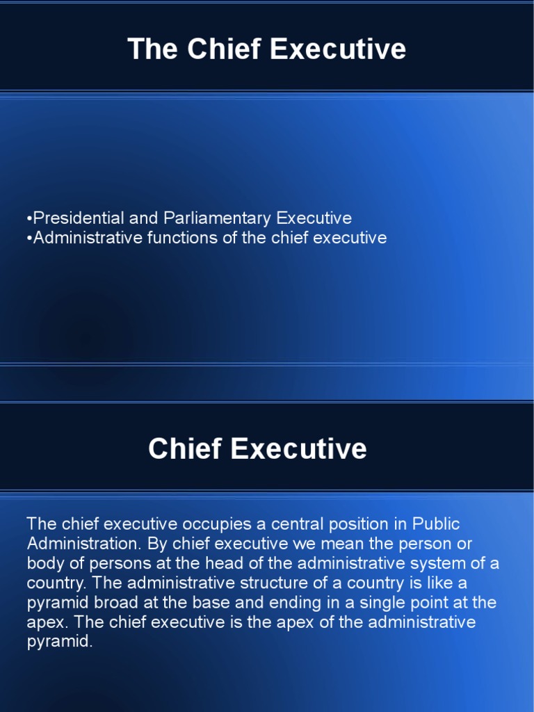 Presidential and Parliamentary Executive Administrative Functions of ...