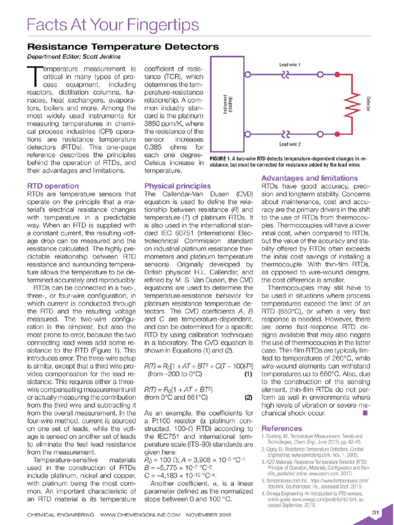 Resistance Temperature Detectors Pdf Scientific Observation