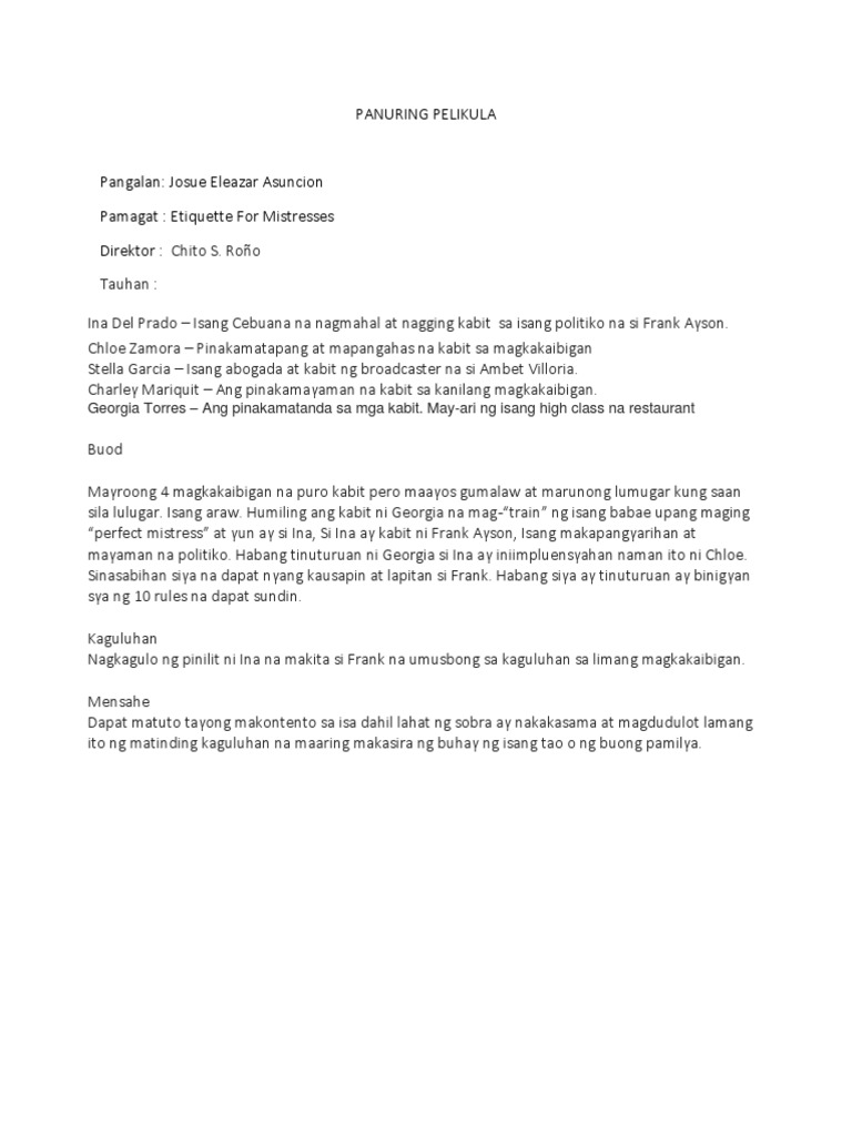 Panuring Pelikula | PDF