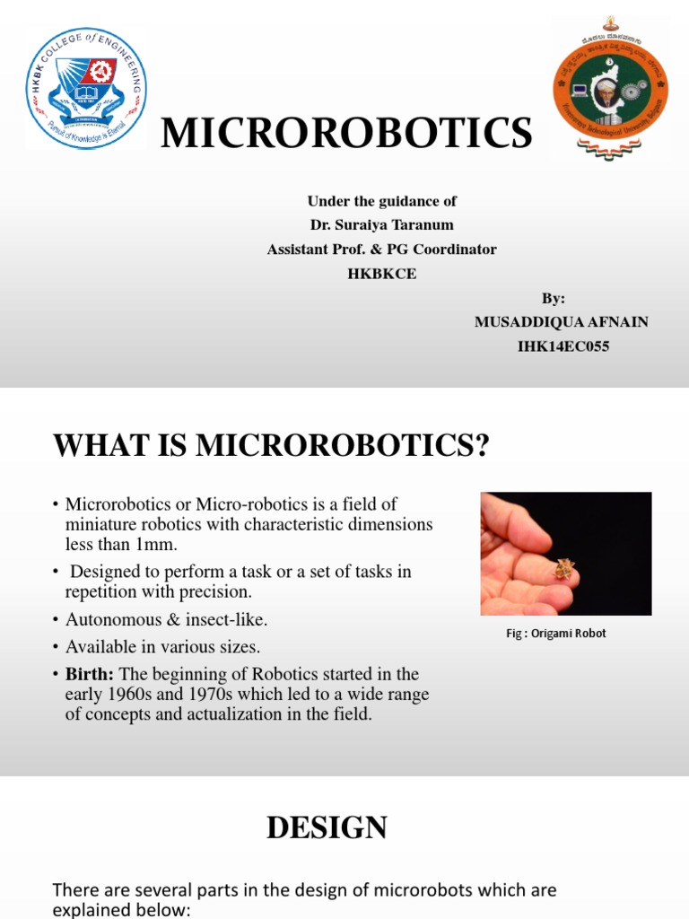 Micro Robotics | PDF | Automation | Robotics
