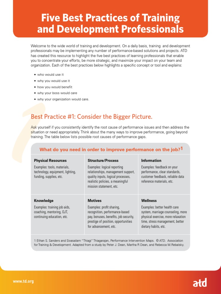 Best Practices Training | Download Free PDF | Instructional Design ...