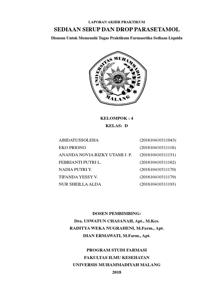 Makalah Print Sirup Dan Drop PCT | PDF