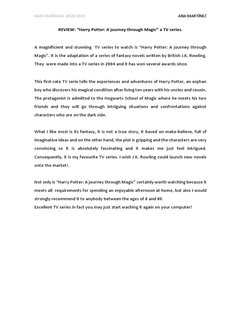 Harry Potter: A Journey Through Magic Review | PDF | General Fiction