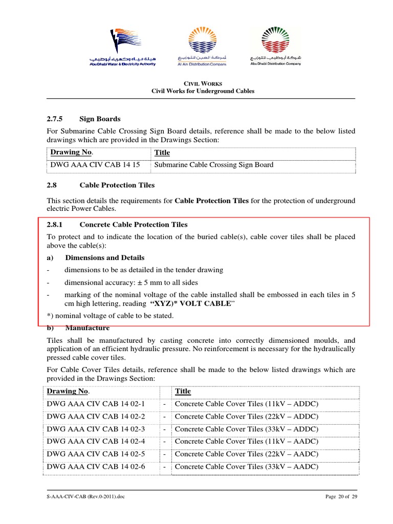 7.3. Concrete Cable Protection Tiles | PDF
