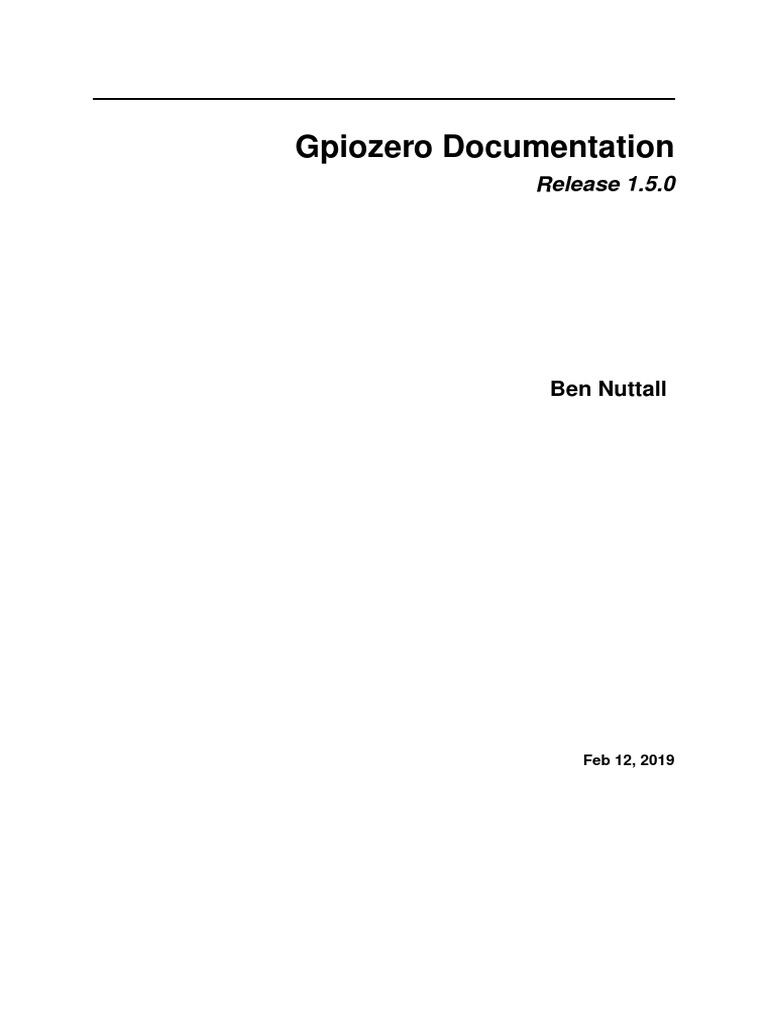 Gpiozero PDF | PDF | Raspberry Pi | Computer Engineering
