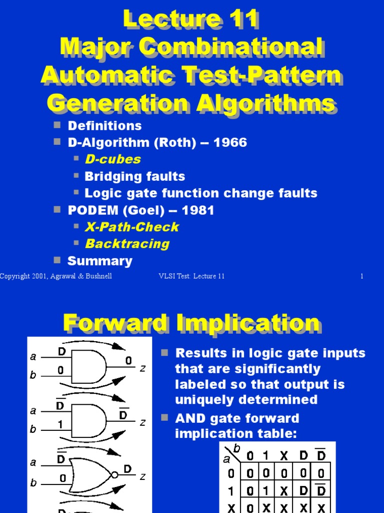 Definitions D-Algorithm (Roth) - 1966 Bridging Faults Logic Gate ...