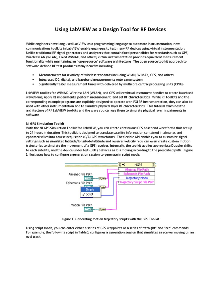Using Labview As A Design Tool For RF Devices: Ni Gps Simulation ...