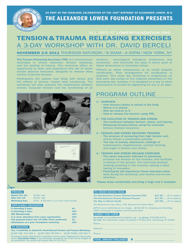 Tension & Trauma Releasing Exercises: A 3-Day Workshop With Dr. David ...