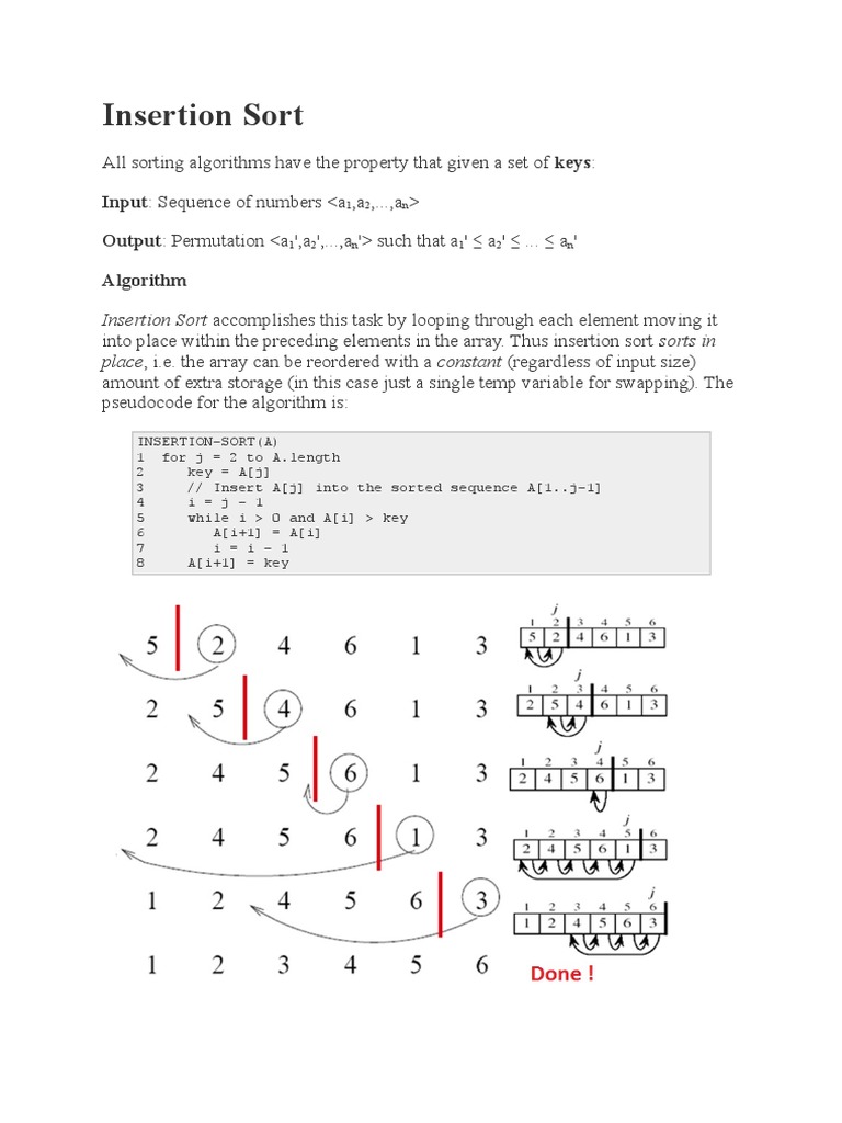 Proof of Correctness - Insertion Sort | PDF | Algorithms | Algorithms And Data Structures