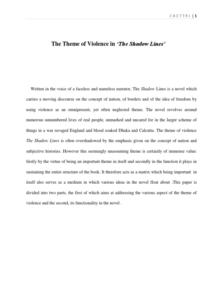 The Theme of Violence in The Shadow Lines' | PDF | Violence